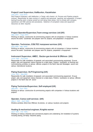 Jim styles CV May 2015 | DOCX | Civil Engineering Industry | Industries