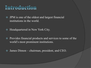 JPMorgan Chase Analysis Project_WC | PDF