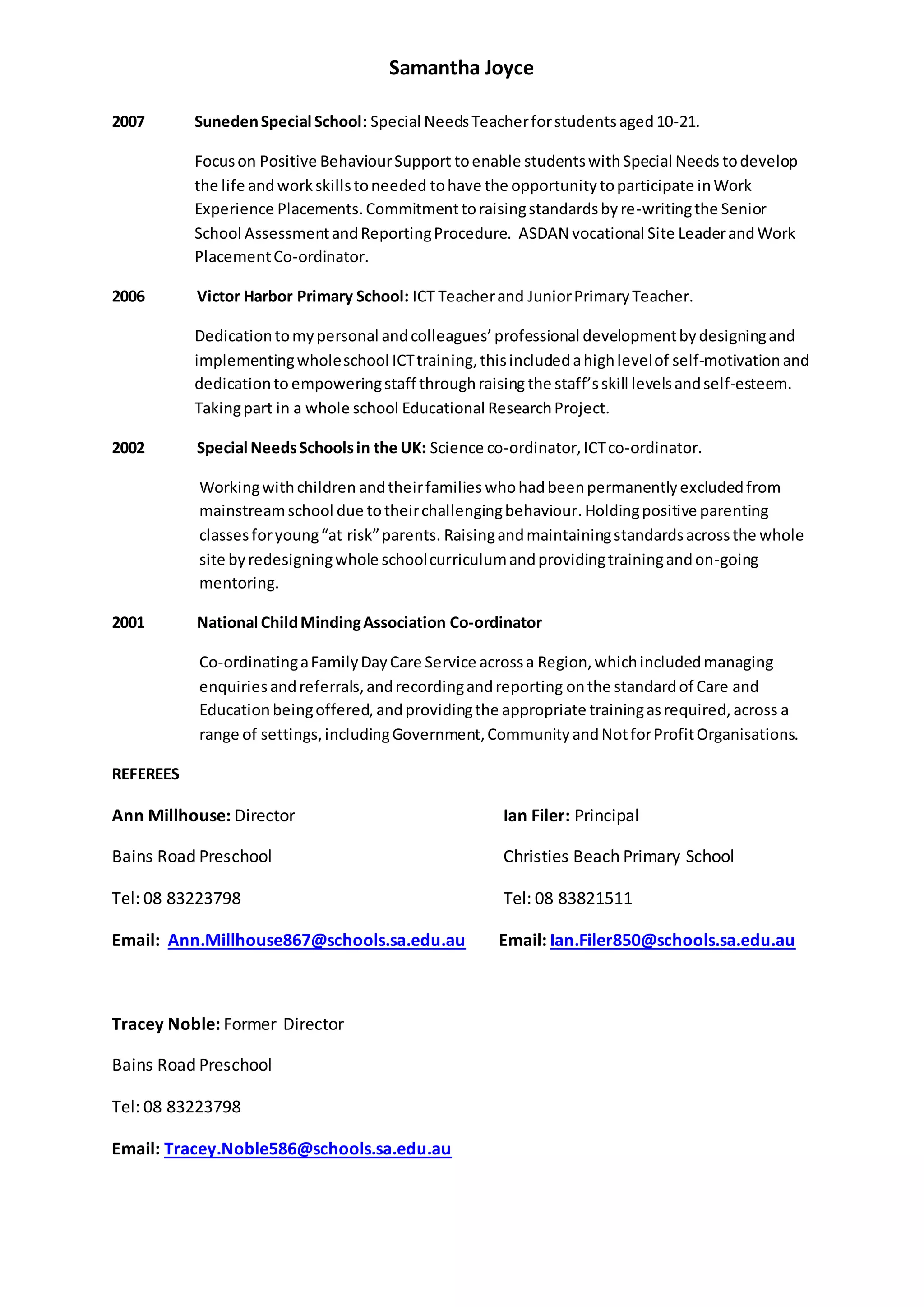 Samantha Joyce Resume | DOCX