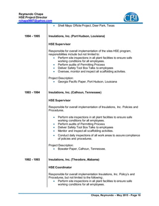 R. Chapa. Resume May. 2015 | DOCX | Civil Engineering Industry | Industries