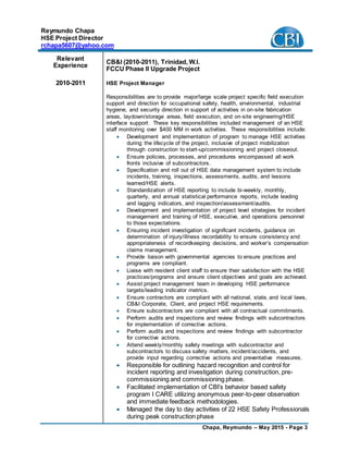 R. Chapa. Resume May. 2015 | DOCX | Civil Engineering Industry | Industries