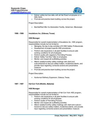 R. Chapa. Resume May. 2015 | DOCX | Civil Engineering Industry | Industries