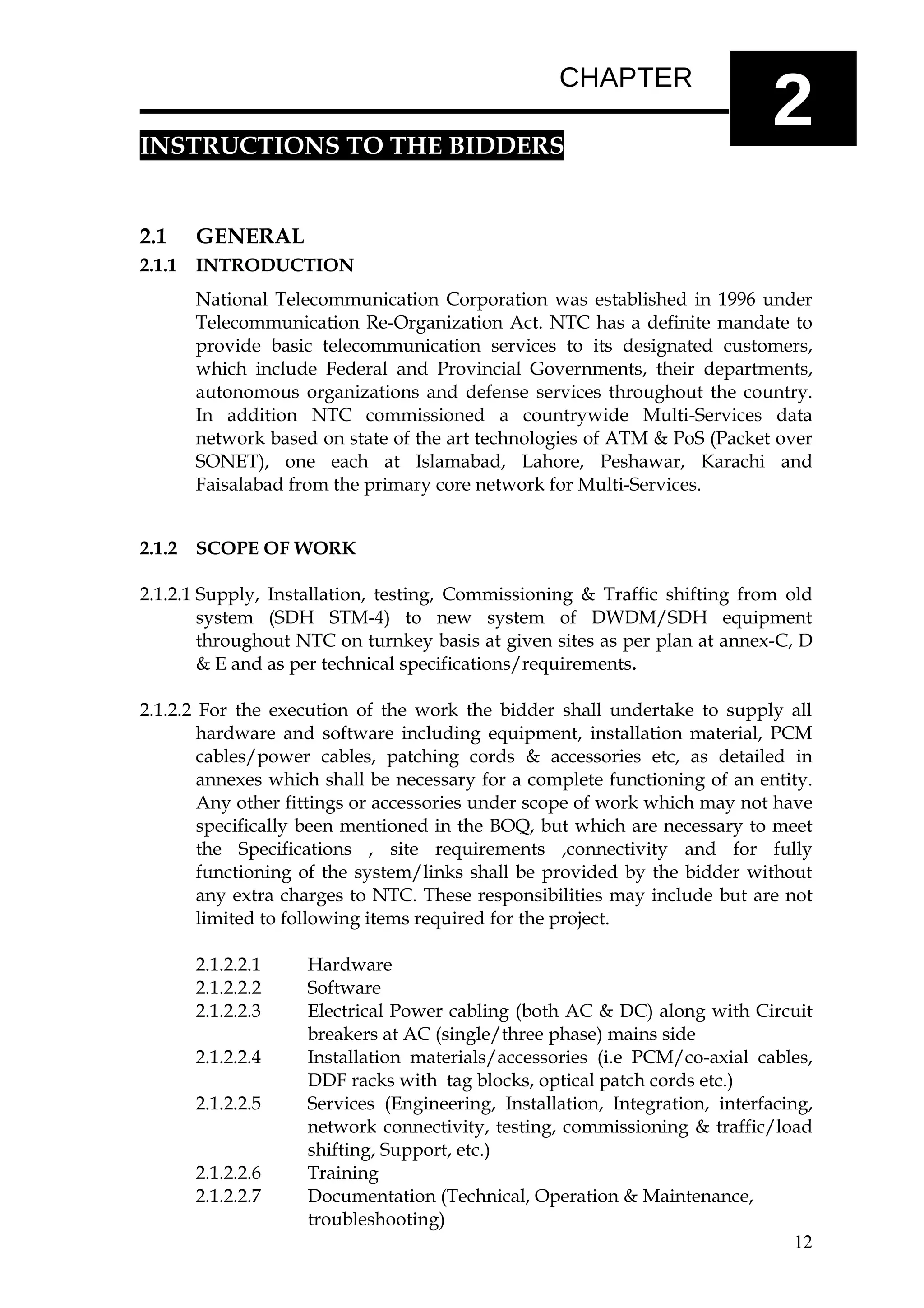 Request For Proposal - Longhaul Backbone Project | PDF
