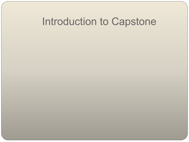 PPT for Capstone | PPT