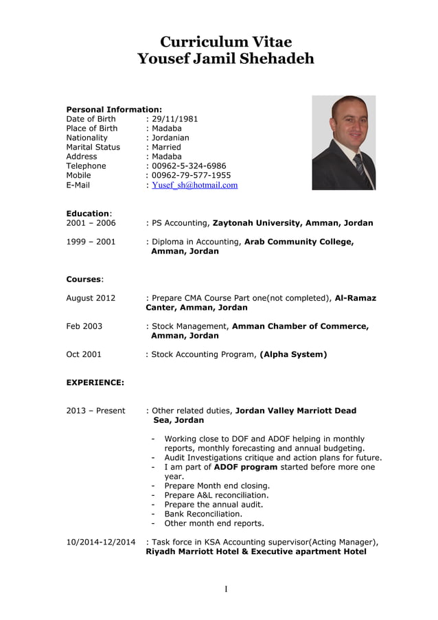 Yousef Shehadeh CV's | PDF