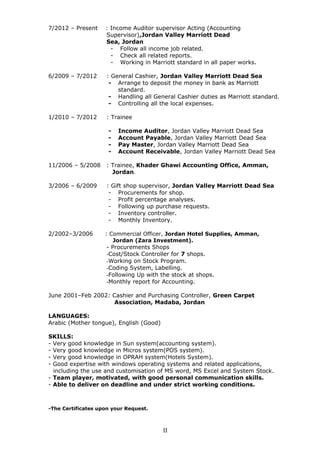 Yousef Shehadeh CV's | DOC