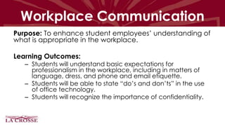 Student Employee Training Learning Outcomes | PPTX