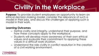 Student Employee Training Learning Outcomes | PPT