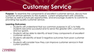 Student Employee Training Learning Outcomes | PPT