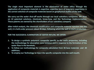 DEPLETED OIL FIELDS - Regeneration with Water_Shutoff - EUCO Group | PPSX