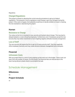 BiometricAccessControlProjectPlanFlat | PDF