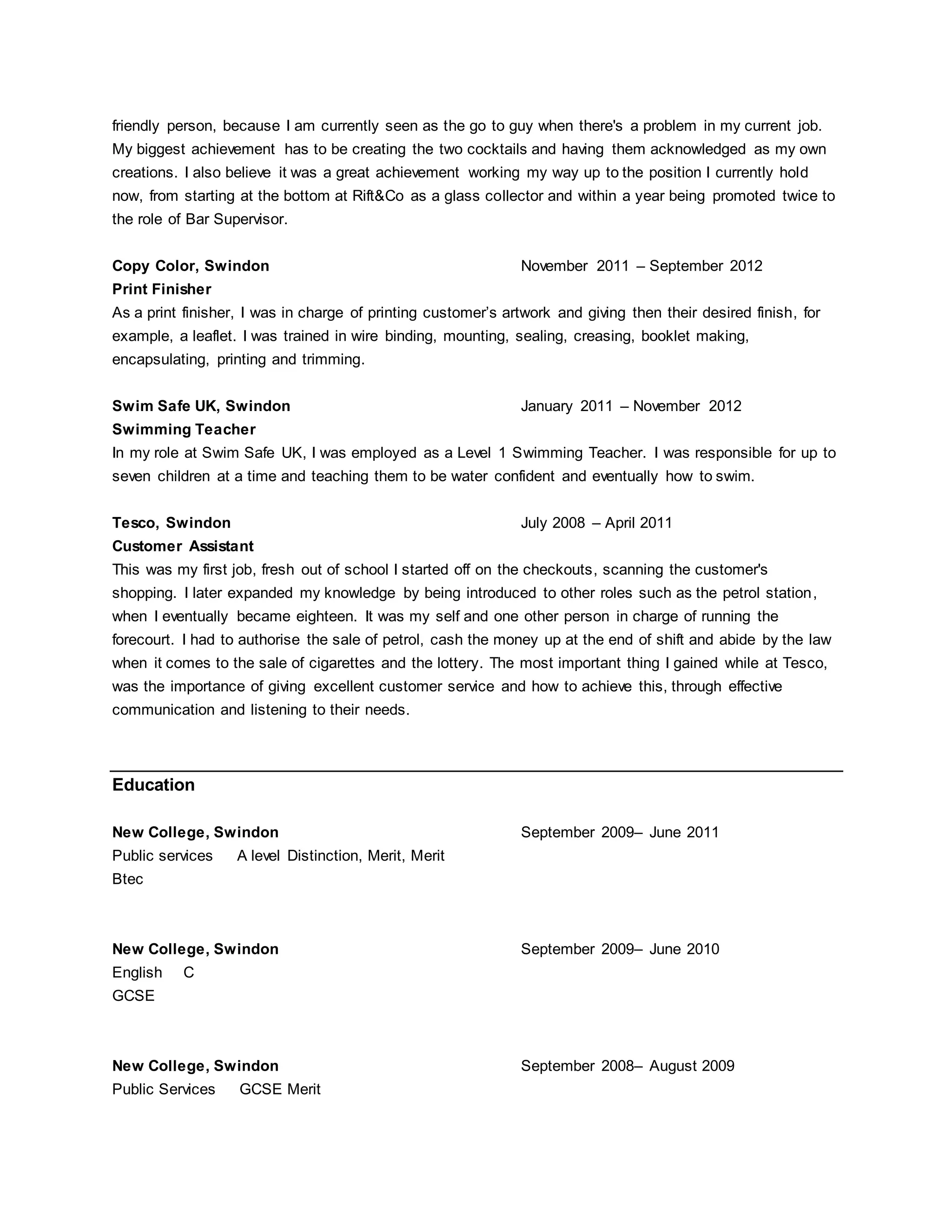 Josh's CV | DOCX