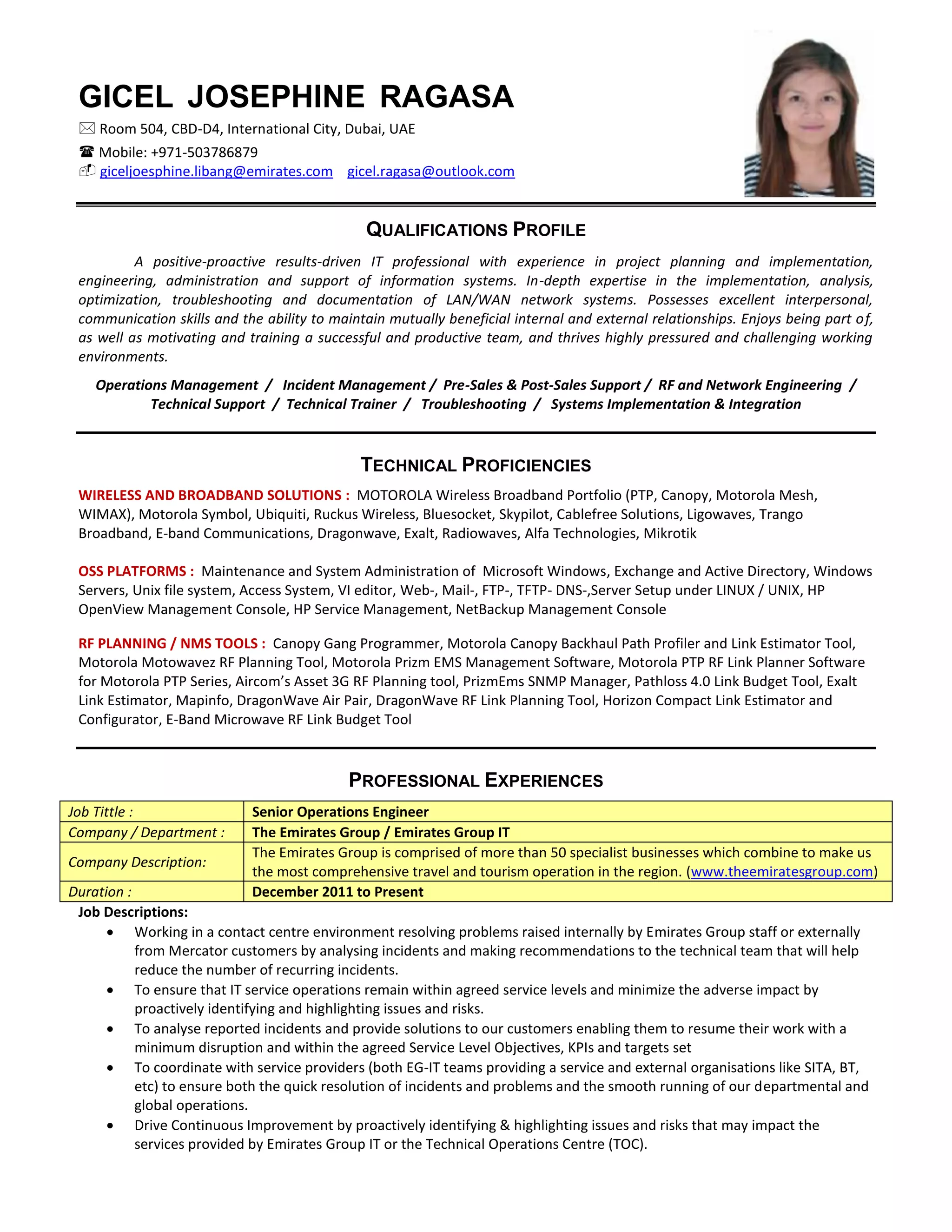 Gicel Ragasa - 2015CV | PDF