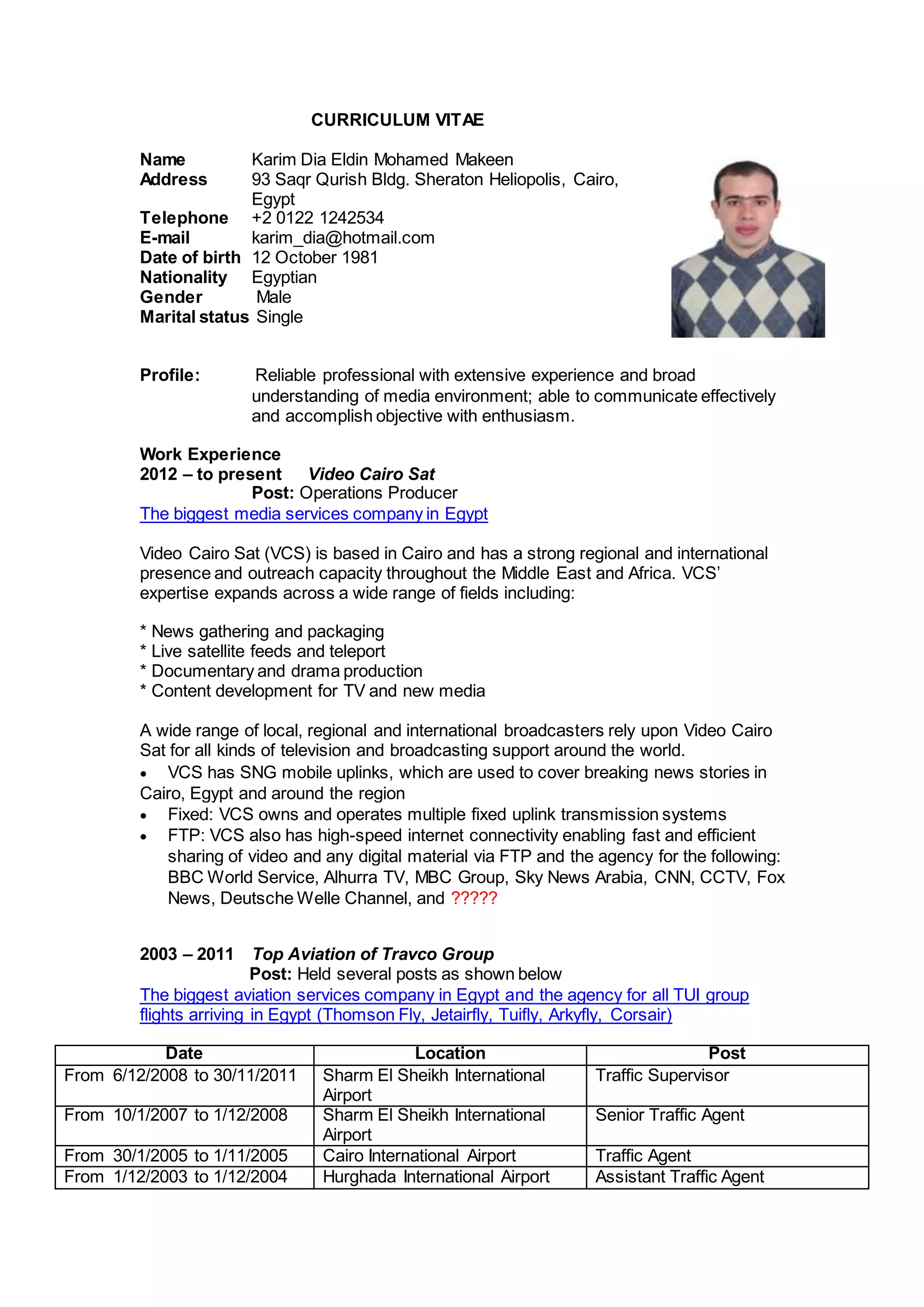 Karim Makeen's CV (media) | PDF