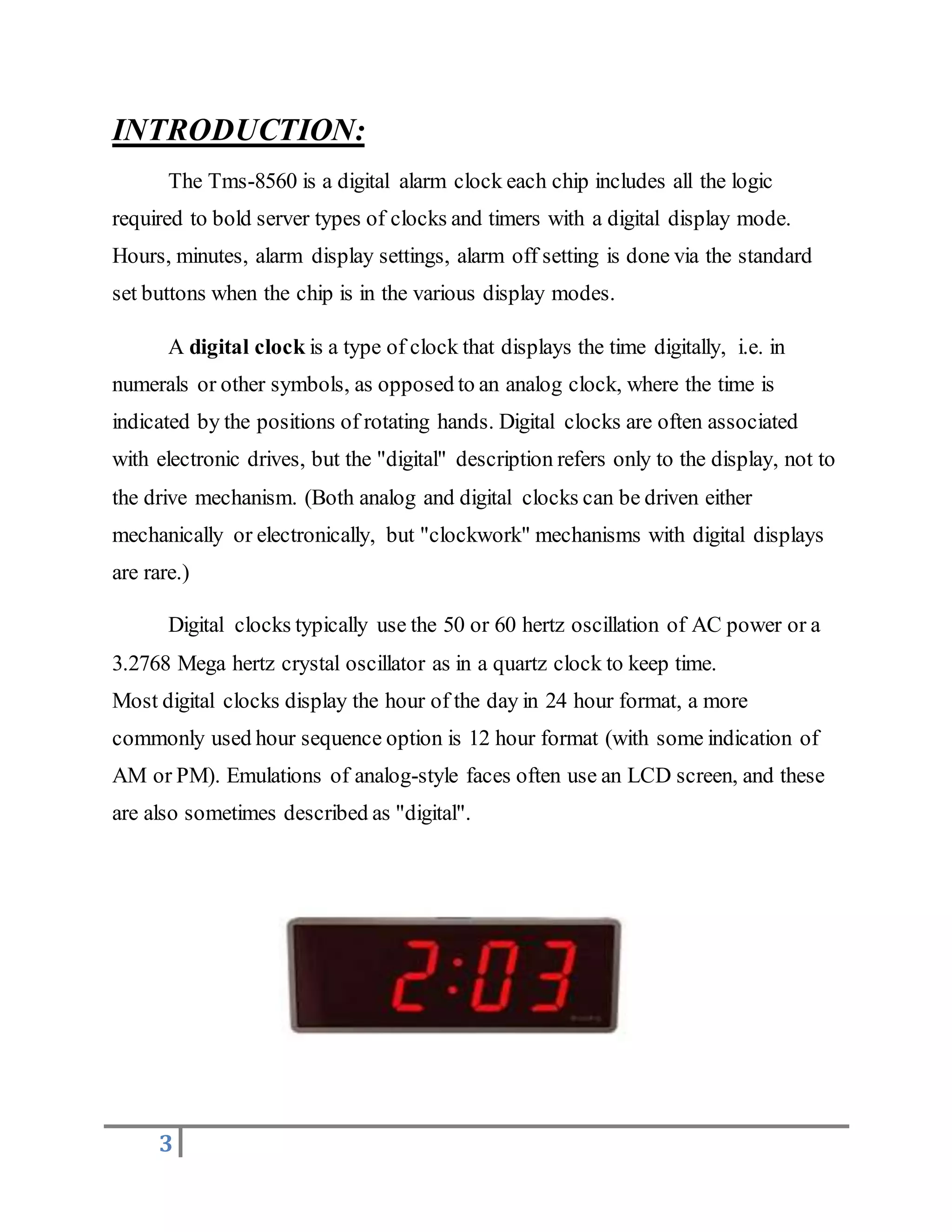 Digital Alarm Clock (IC-TMS-8560) | DOCX