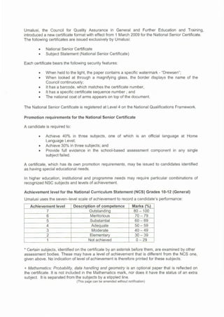 2011 12 31 Matric Certificate | PDF