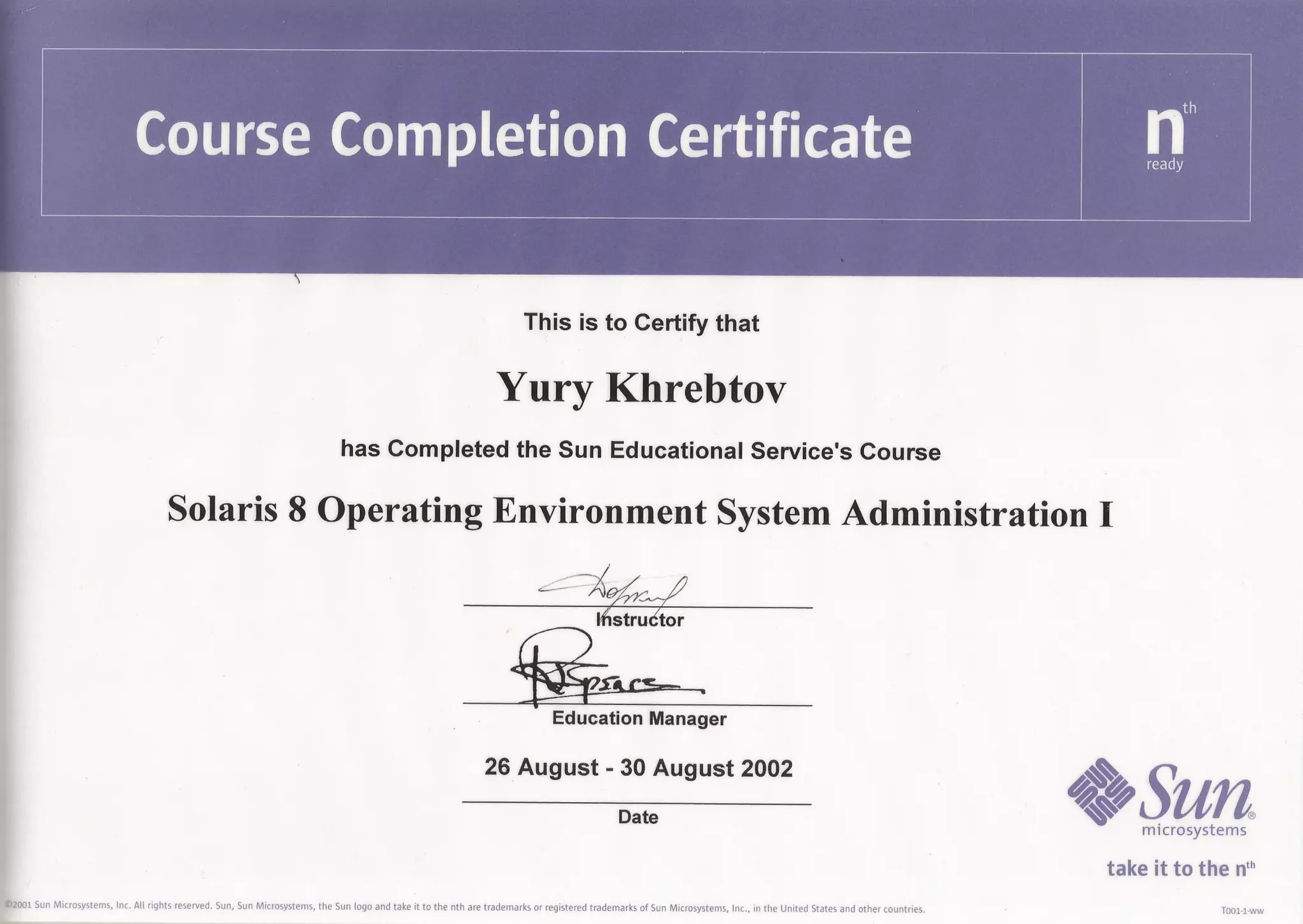 Sun Solaris 8 Operating Environment System Administration I | PPT