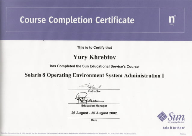 Sun Solaris 8 Operating Environment System Administration I Ppt