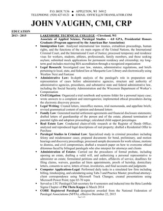 Professional Paralegal Résumé for John Vaughn | PDF