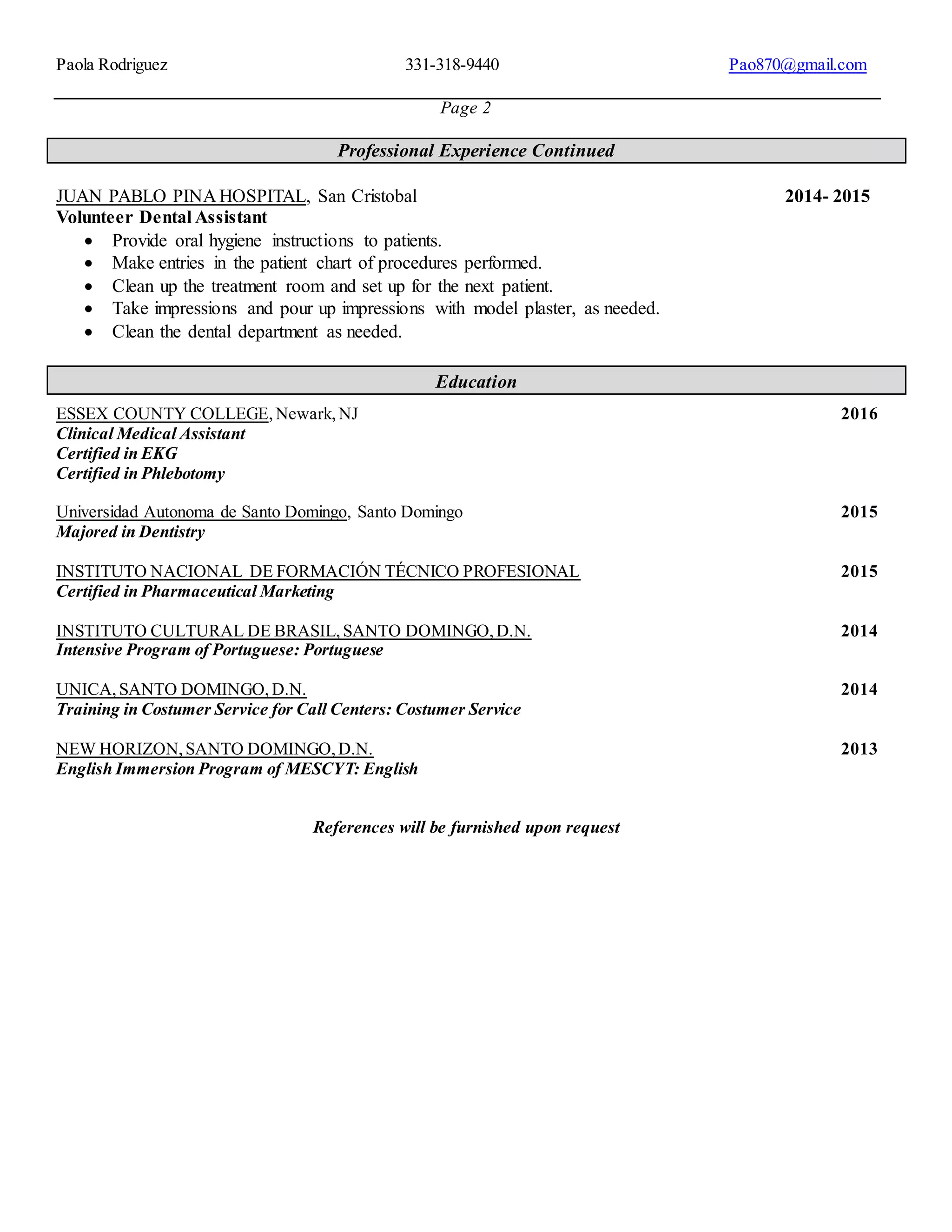 Prodriguez CCMA resume | DOCX
