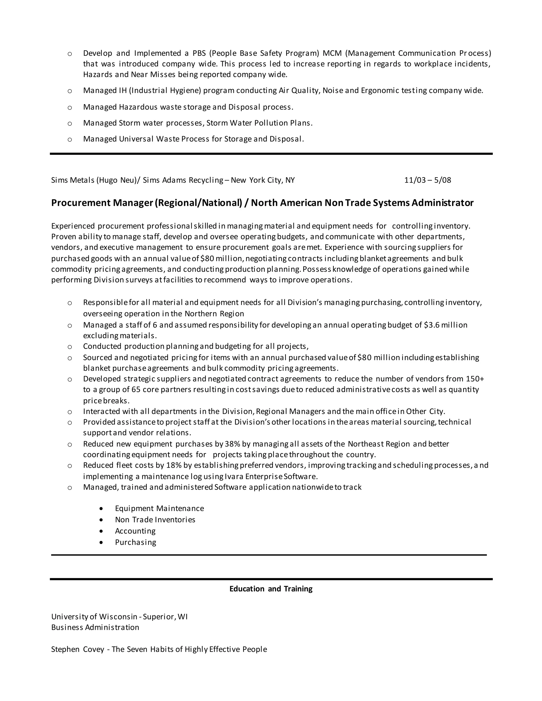 Resume - Work History | DOCX