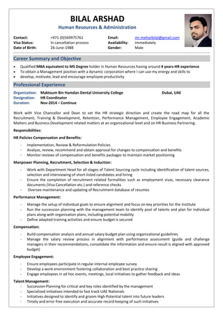HR CV-Bilal | PDF