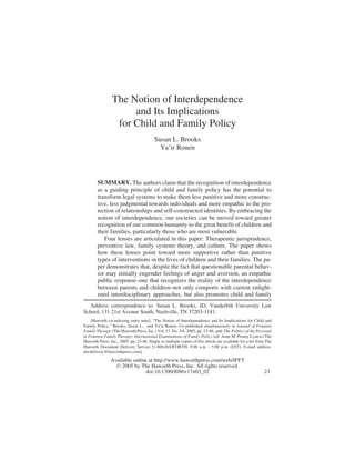 The notion of interdependence and its implications for child and family ...