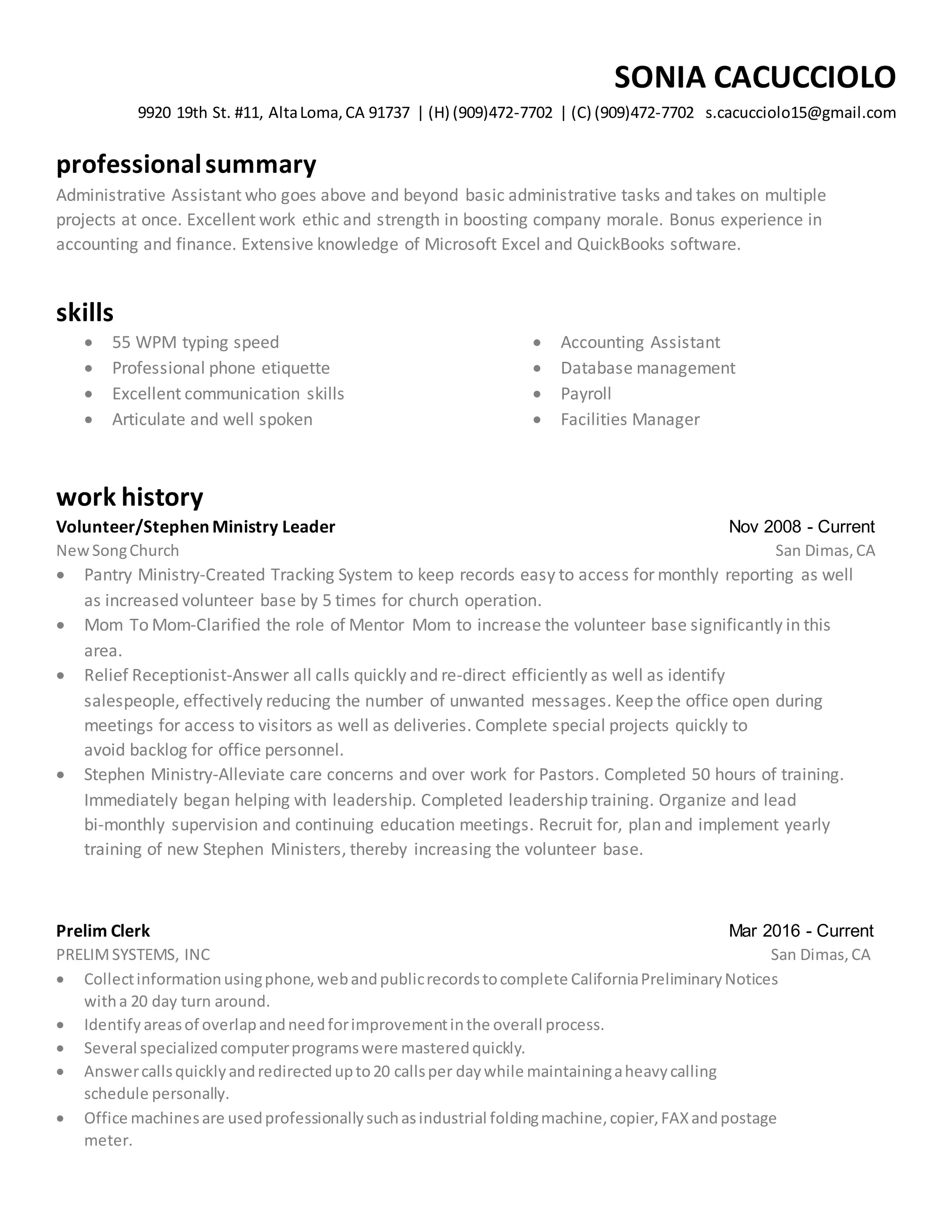 Sonia C Resume | DOCX