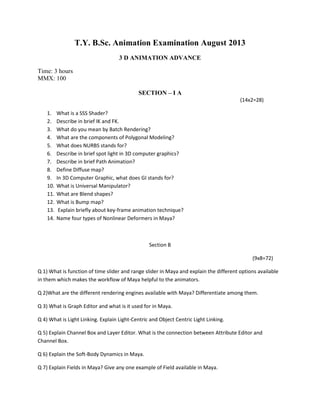 3 d animation advance | DOCX