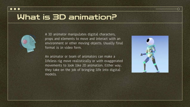 3D Animation Career Pressentation - exploration of careers | PPT