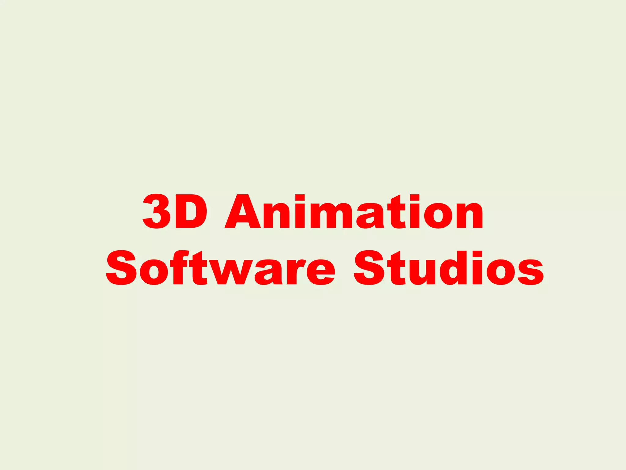 3 d animation software render | PPT