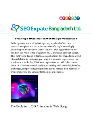 Creating a 3D Animation Web Design Wonderland | PDF | 3-D Graphics | Computer Software and ...