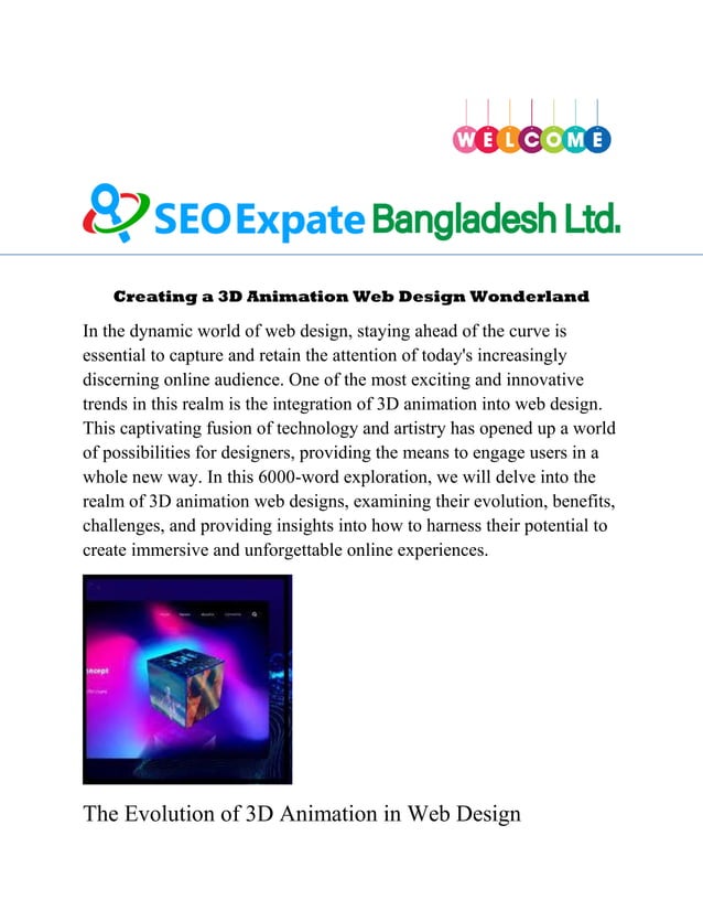 Creating a 3D Animation Web Design Wonderland | PDF | 3-D Graphics | Computer Software and ...