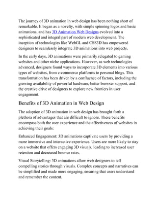 Creating a 3D Animation Web Design Wonderland | PDF | 3-D Graphics | Computer Software and ...