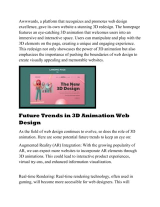 Creating a 3D Animation Web Design Wonderland | PDF | 3-D Graphics ...