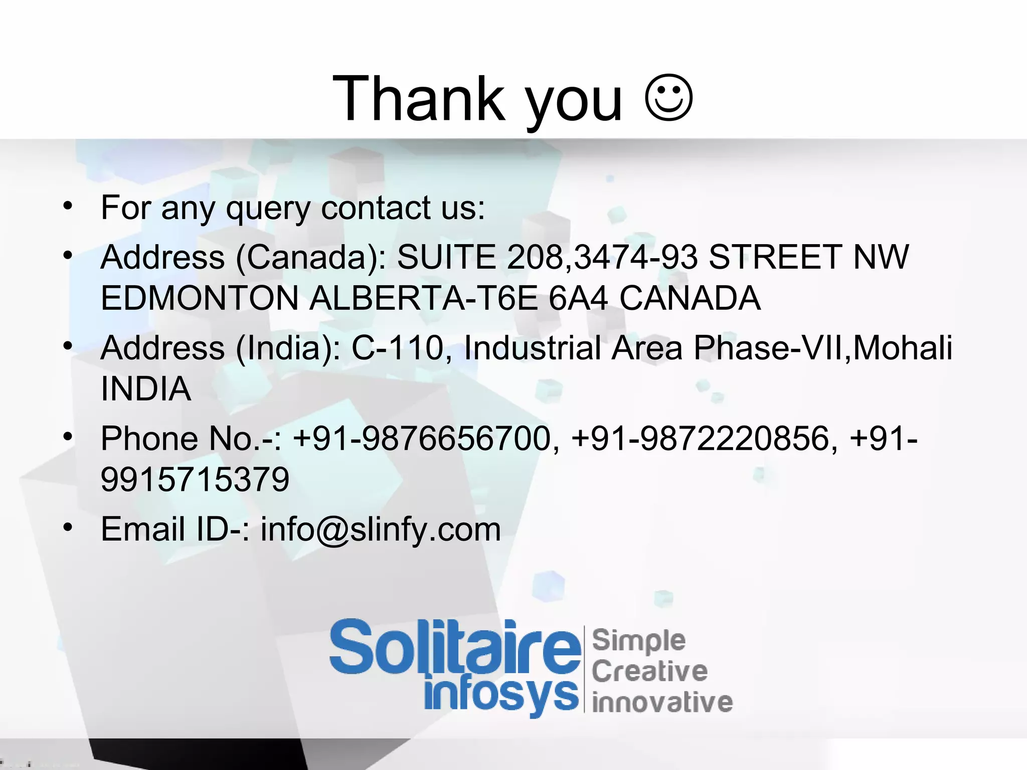 3D Animation Services at Solitaire Infosys INC | PPT