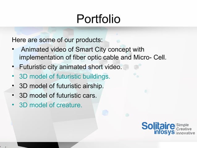 3D Animation Services at Solitaire Infosys INC | PPT