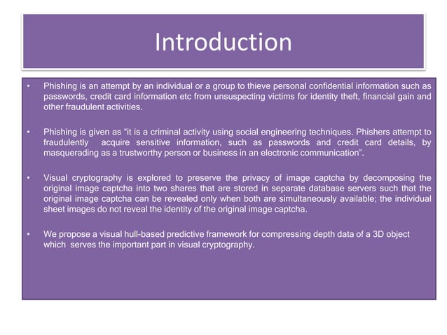 3 d antiphishing based cryptography | PPTX | 3-D Graphics | Computer Software and Applications