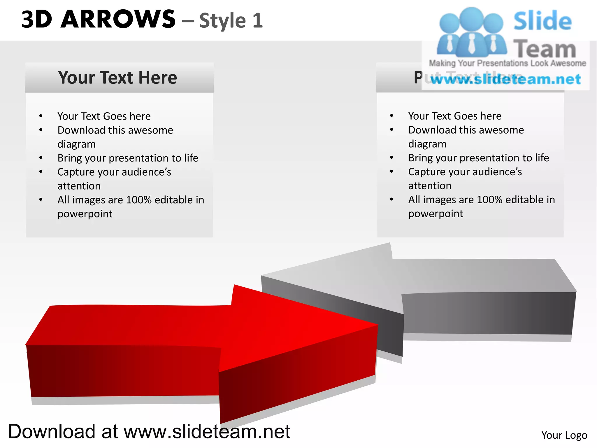 3 d arrows style 1 powerpoint presentation slides and ppt templates | PPT