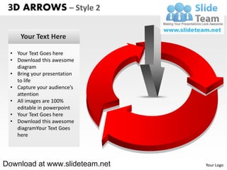 3 d arrows style 2 powerpoint diagrams and powerpoint templates | PDF ...