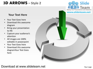 3 d arrows style 2 powerpoint diagrams and powerpoint templates | PDF ...