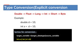 Datatypes & variables in java | PPT