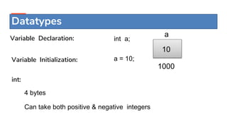 Datatypes & variables in java | PPT