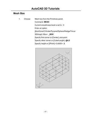AutoCAD - 3D Notes | PDF