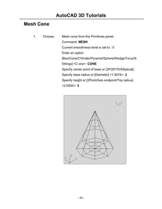 AutoCAD - 3D Notes | PDF