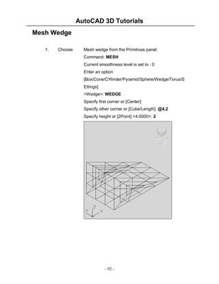 AutoCAD - 3D Notes | PDF