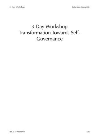 3 day workshop transformation towards self-governance | PDF