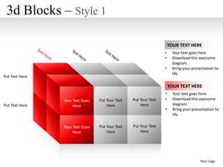3d blocks style 1 powerpoint presentation templates | PPTX