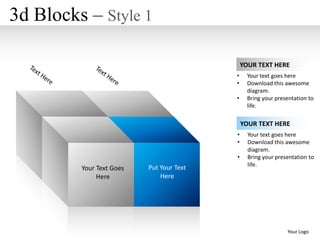 3d blocks style 1 powerpoint presentation templates | PPTX