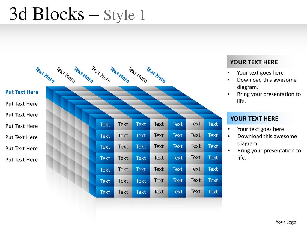 3d blocks style 1 powerpoint presentation templates